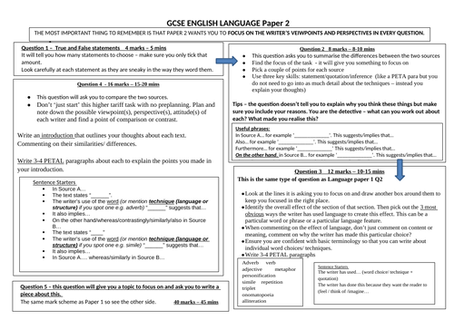 GCSE English Language Paper Two SOW | Teaching Resources