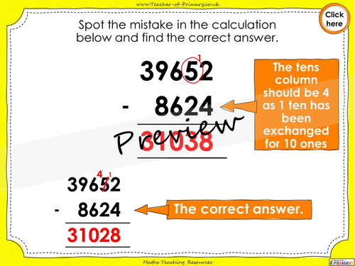 Subtracting Numbers with More than 4 Digits - Year 5 | Teaching Resources