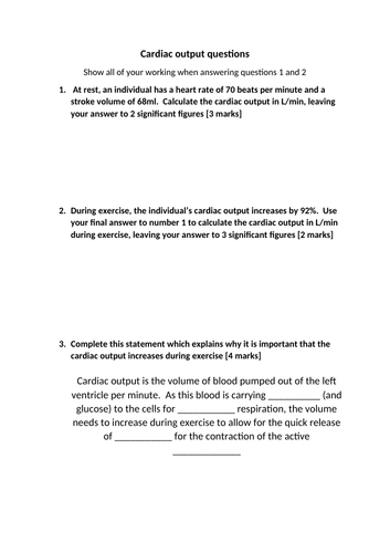 Calculating cardiac output (Edexcel GCSE Biology & Combined Science ...