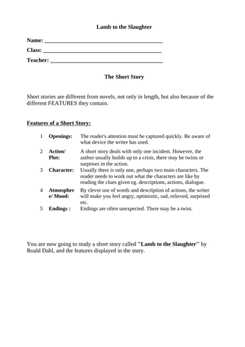 Short Story Writing - Year 7 - Year 10 | Teaching Resources