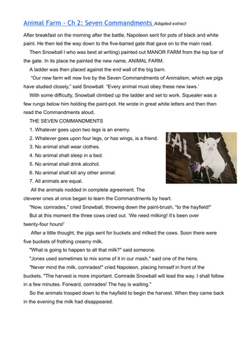 Animal Farm Ch. 1: adapted text & audio | Teaching Resources