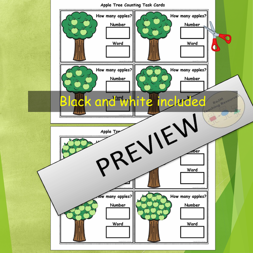 Apples Counting and Matching to 20 Tens Frame Worksheets Activities ...