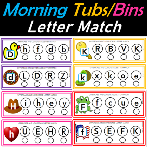 Alphabet/ Letter Match Fine Motor Task Cards for Work bins, Morning ...
