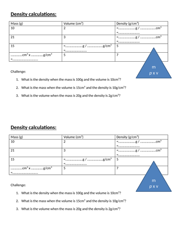 Density regular shaped objects | Teaching Resources