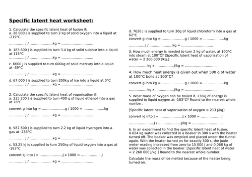 Internal energy and specific latent heat | Teaching Resources