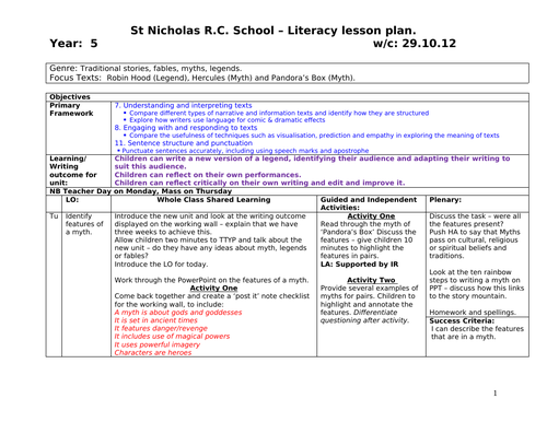 Year 5 Back to School Autumn Planning Fables Literacy Lots of Planning ...