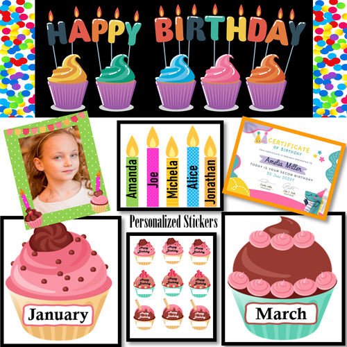 Birthday Cupcake Template Bulletin Board