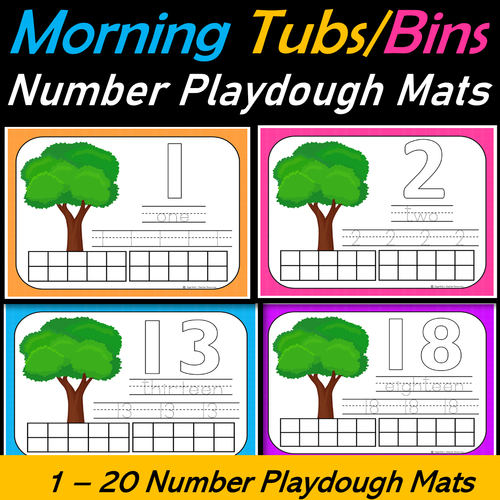 Number Play dough Mats with Ten Frames (0-20) | Math Center - Back to ...