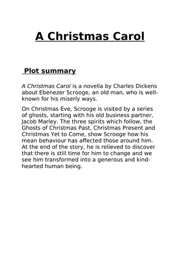 Christmas Carol - Character breakdown list | Teaching Resources