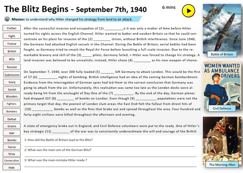 WW2 Home Front - The Blitz | Teaching Resources