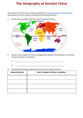 Geography of Ancient China | Teaching Resources
