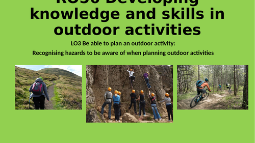 OCR Sports Studies R056 Outdoor Activities LO1-LO5 | Teaching Resources