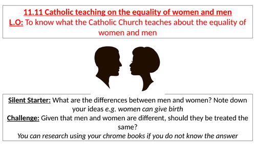 AQA B GCSE - 11.12 - Catholic teaching on the equality of women and men ...