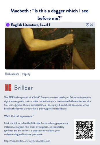 Macbeth: “Is this a dagger which I see before me?” | Teaching Resources