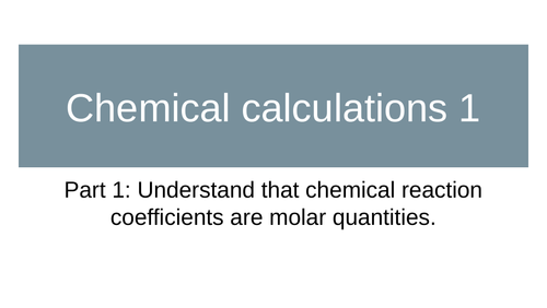 Chemical calculations with dimensional analysis | Teaching Resources