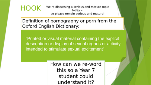 Pornography and its impact on relationships RSE PSHE Year 9 | Teaching ...