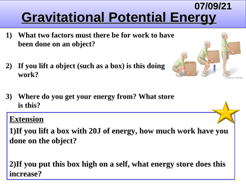 P1.4 Gravitational Potential Energy | Teaching Resources