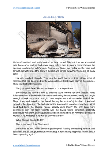 Texts and Human Experience Short Story: Anton Linn, 'Oath' | Teaching ...