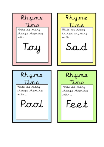 Rhyme Time- Fast Finisher Task | Teaching Resources