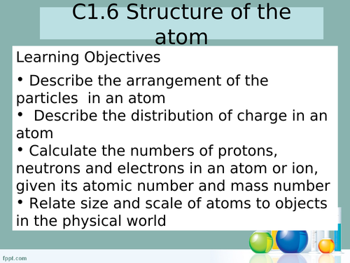 C1 Atomic Structure: The structure of an atom | Teaching Resources