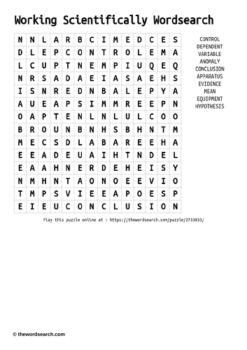 Working Scientifically Keyword Revision | Teaching Resources