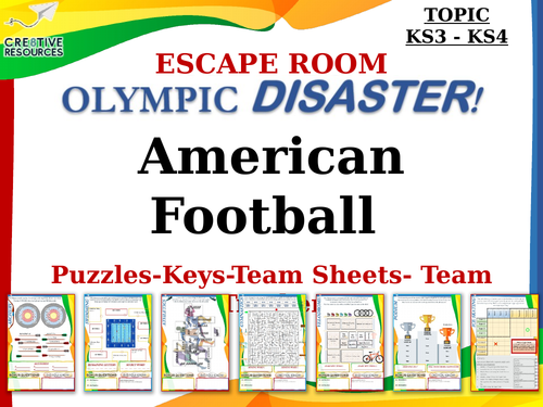 American Football Escape Room | Teaching Resources