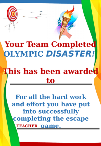 Paris Summer Olympics 2024 Escape Room | Teaching Resources