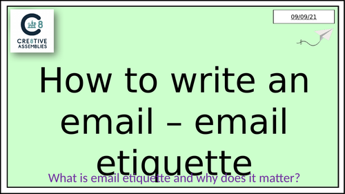 Email Writing - Email Etiquette Assembly | Teaching Resources