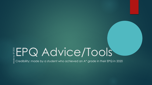 EPQ builder | Teaching Resources