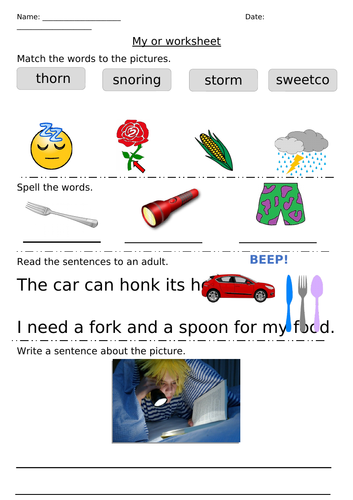Differentiated Phonics Sheet Bundle - ar or ur ow oi | Teaching Resources