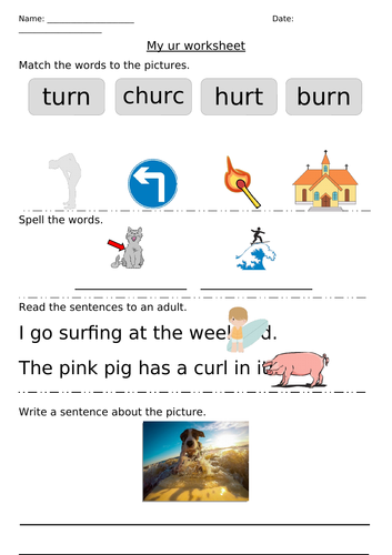 Differentiated Phonics Sheet Bundle - ar or ur ow oi | Teaching Resources