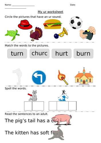 Differentiated Phonics Sheet Bundle - ar or ur ow oi | Teaching Resources