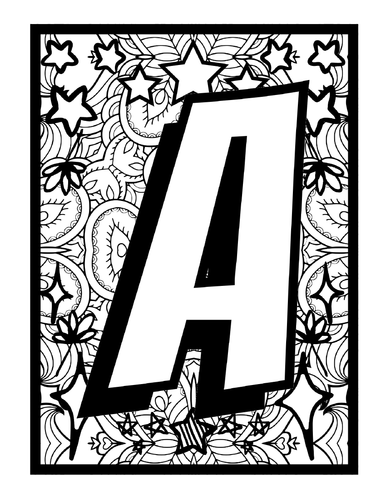 Alphabets Mindfulness Mandala Colouring Pages, Printable Colouring ...