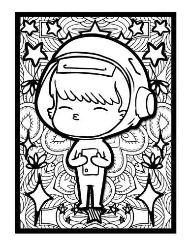 Astronauts Mindfulness Mandala Colouring Pages, Space Printable ...