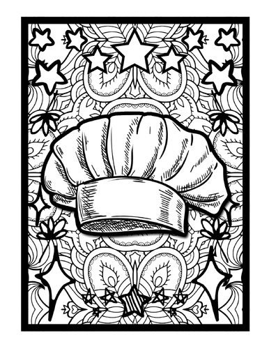 Baker Mindfulness Mandala Colouring Pages, Chef Printable Colouring ...