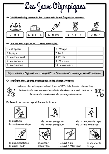 KS3 French- Olympic Games booklet | Teaching Resources