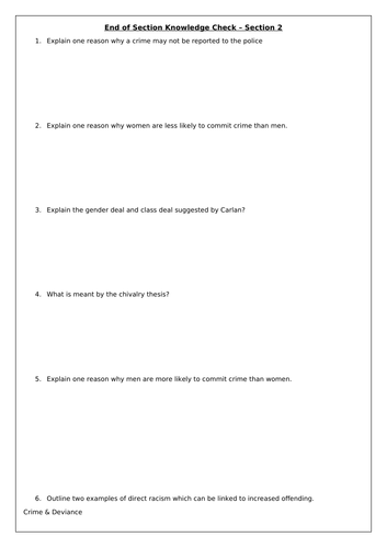 Social distribution of crime - Exam work - Crime & Deviance - AQA A ...