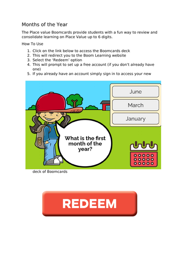 Boom Cards-Months of the Year | Teaching Resources
