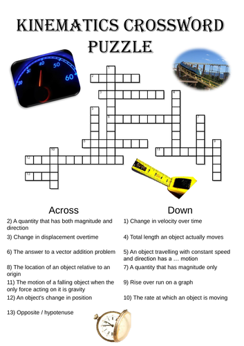Physics Kinematics Module 1 crossword | Teaching Resources