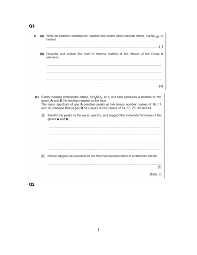 A level Past papers chemistry [9701]-Topic wise | Teaching Resources