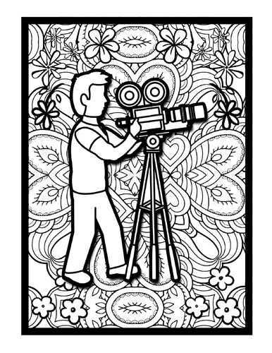Cameraman Mindfulness Mandala Colouring Pages, Photography Printable ...