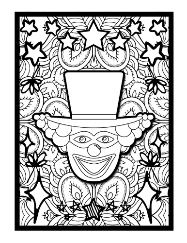 Clown Mindfulness Mandala Colouring Pages, Clown Printable Colouring ...