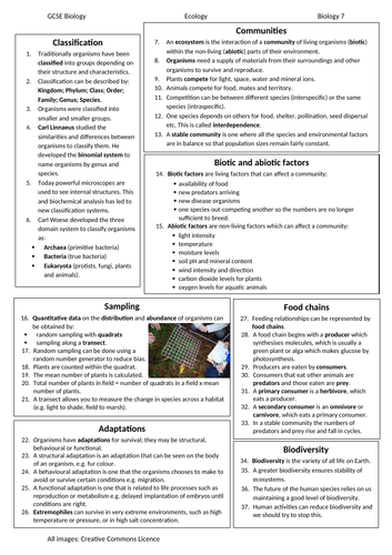 AQA GCSE biology knowledge organiser | Teaching Resources