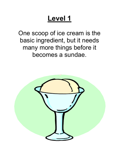 Ice Cream Sundae Achievement Chart. Level 1-4 for all grades in colour ...