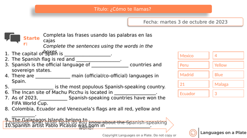 Cómo te llamas | Teaching Resources