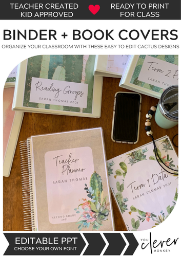 CACTUS Binder + Book Covers Pack | Teaching Resources