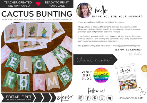 CACTUS Classroom Bunting Pack | Teaching Resources