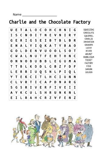 Charlie and the Chocolate Factory Wordsearch | Teaching Resources