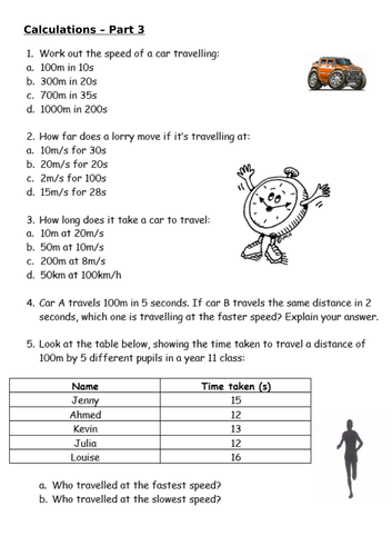 Calculating Speed KS4 AQA | Teaching Resources Calculating Speed KS4 AQA | Teaching Resources