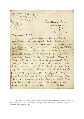 Titanic Letter Writing | Teaching Resources